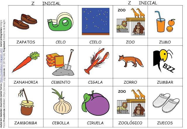 AUDICIÓN Y LENGUAJE: ARTICULACIÓN: SONIDO Z INICIAL Y POSICIÓN MEDIA