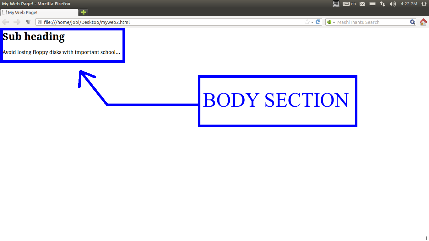 123 HTML School: Lesson 2: HTML Sections