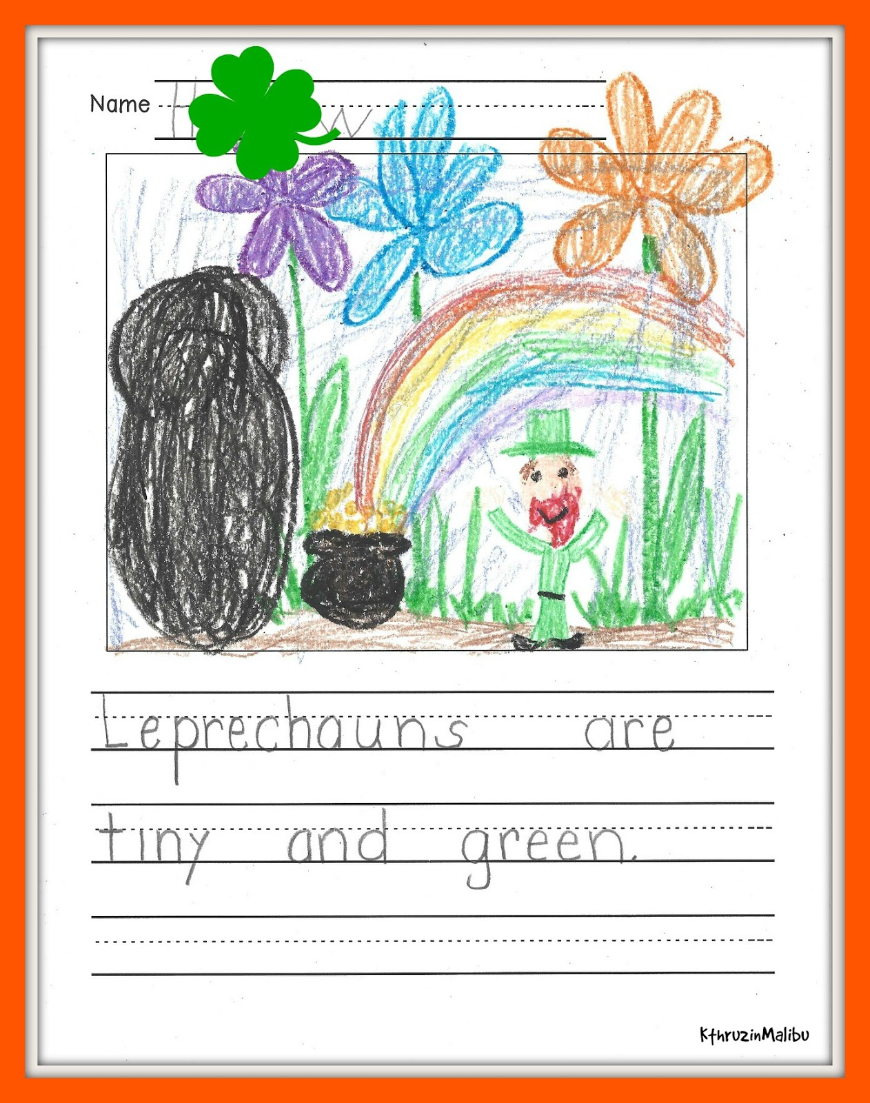Malibu Mutts-Kthru2inMalibu: Lucky Leprechaun Writing Freebie!