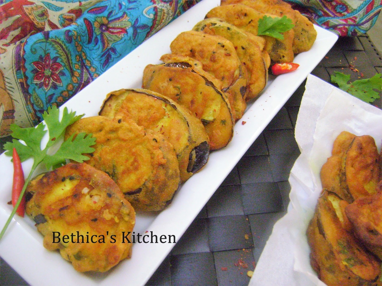 Bethica's Kitchen Flavours: Beguni (Batter Fried Eggplant - Bengali Style)