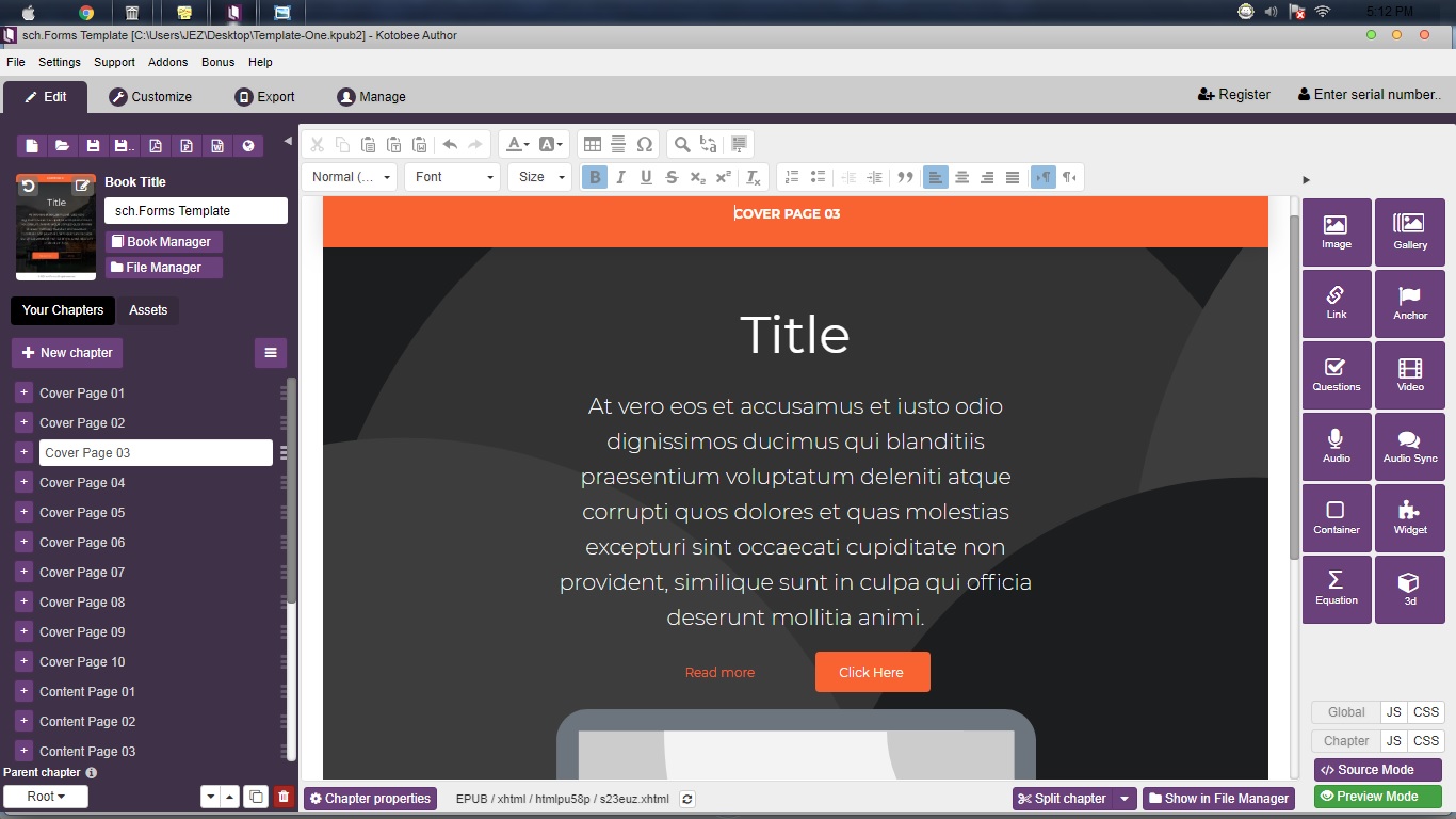 Premium Kotobee Template