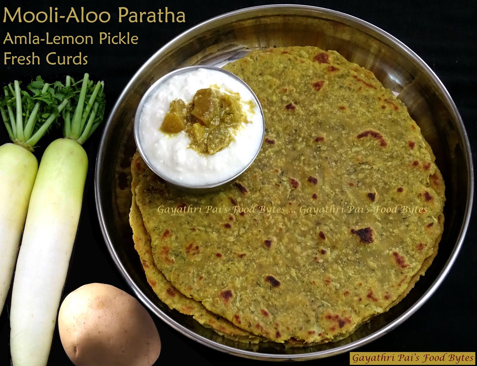 Gayathri Pai's Food Bytes: Mooli-Aloo Parathas~2.