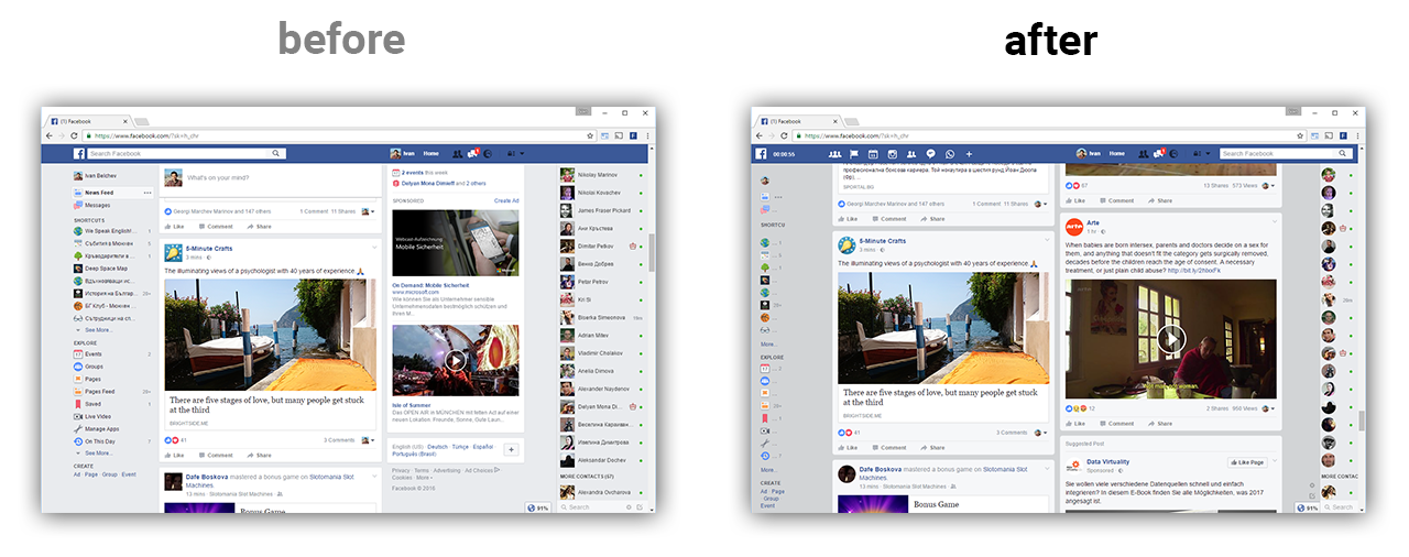 New Facebook Design with fave | Quick Links Web Apps