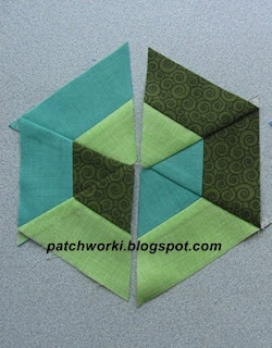 Patchworkowe wariacje: Patchwork 3D – Honeycomb Waffle - tutorial