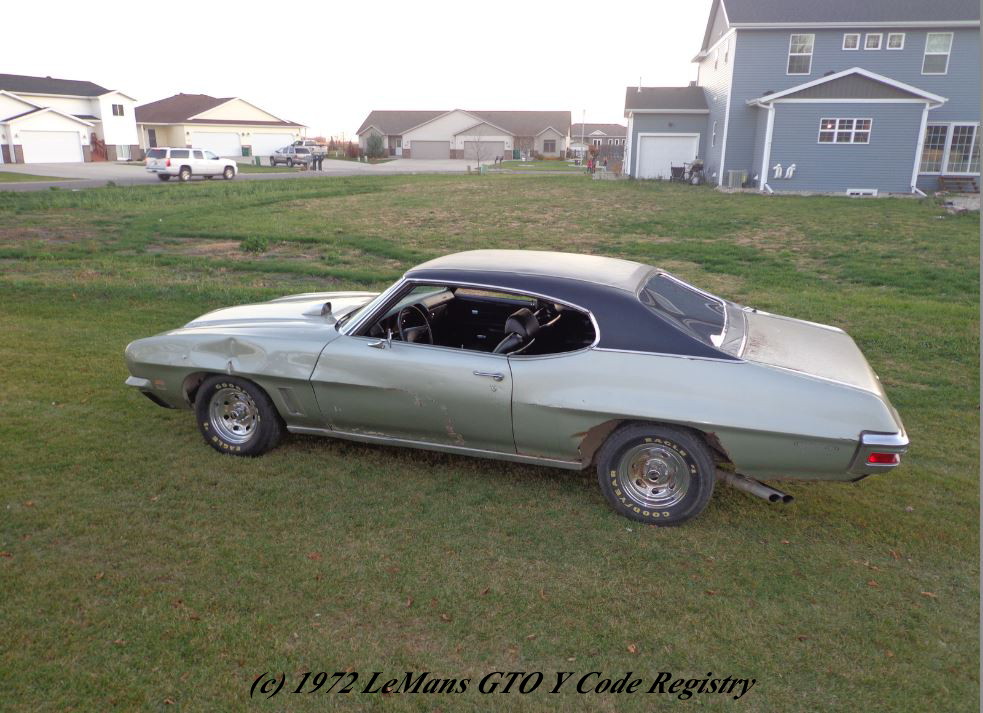 PHS Collector Cars 1972 LeMans/GTO Y Code Registry: 1972 Pontiac GTO Y ...