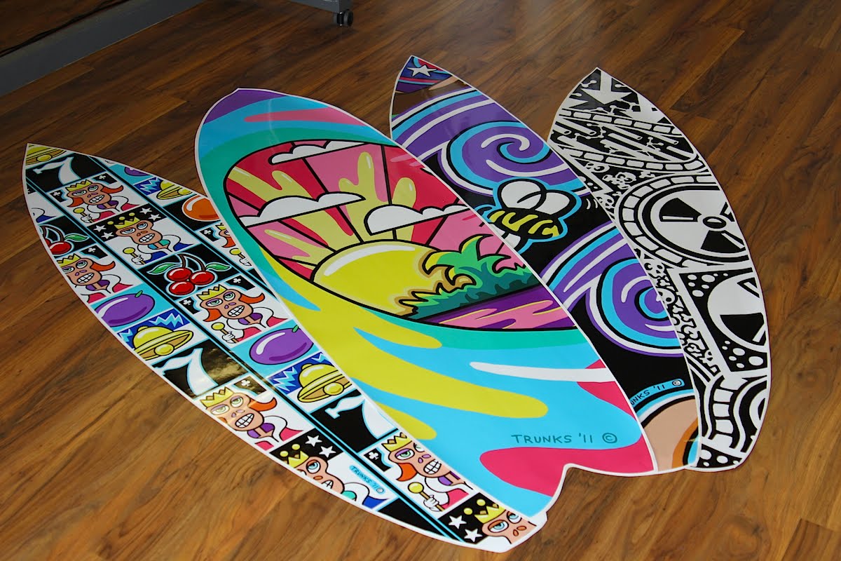 The Art of Chuck Trunks: New Surf Board Skins from TRUNKS ART and ...