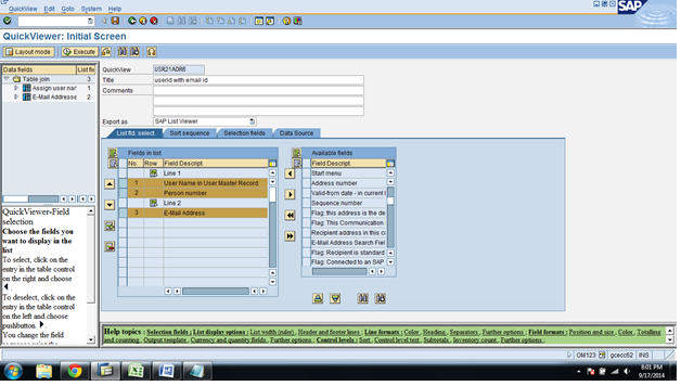 Sap Admin Guru Sqvi Creating Reports With The Quick Viewer