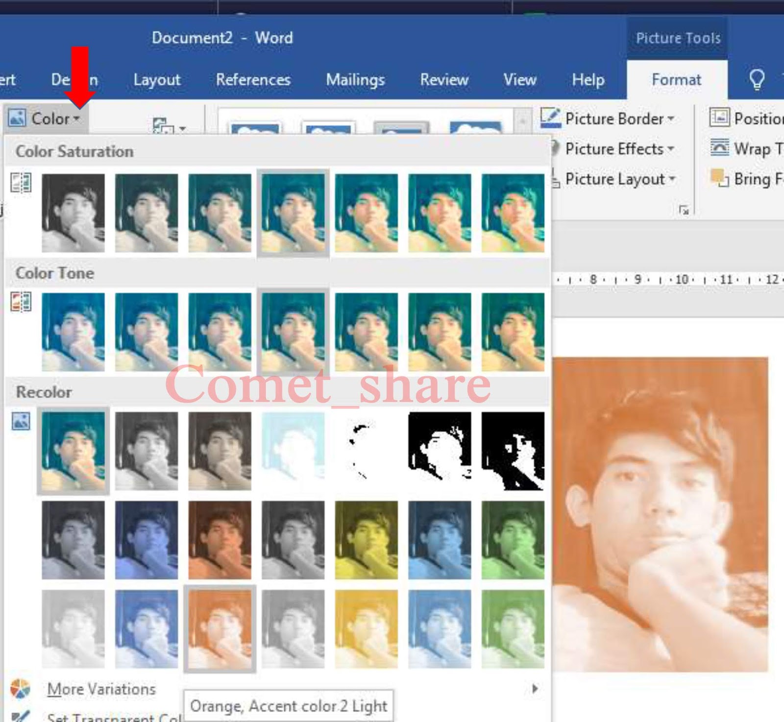 Cara Mudah Edit Foto Di Ms.Word - COMET_SHARE