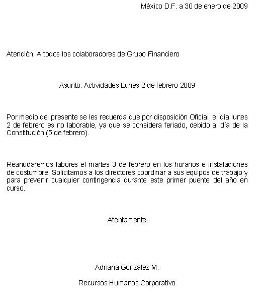 Modelos de memorandum - Imagui