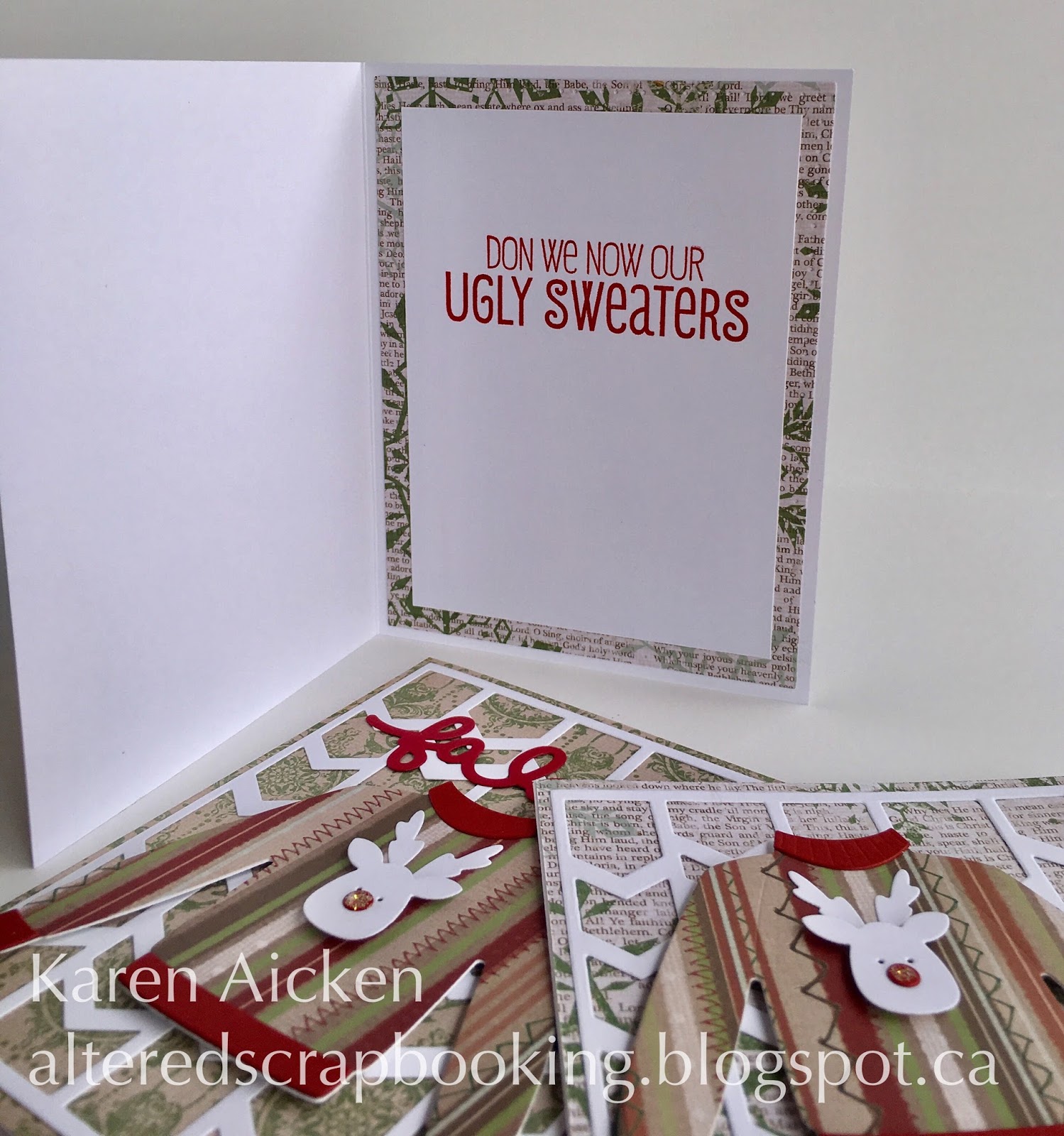 Altered Scrapbooking: Ugly Christmas Sweater Card Trio