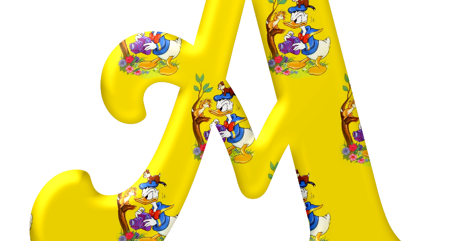 M. Michielin Alphabets: DONALD DUCK YELLOW TEXTURE SEAMLESS ALPHABET ...