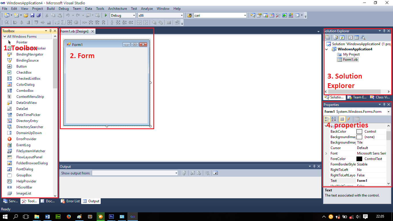 VISUAL BASIC NET PART 2 – TUTORIAL CARA MEMBUAT PROJECT BARU ~ JONCODE