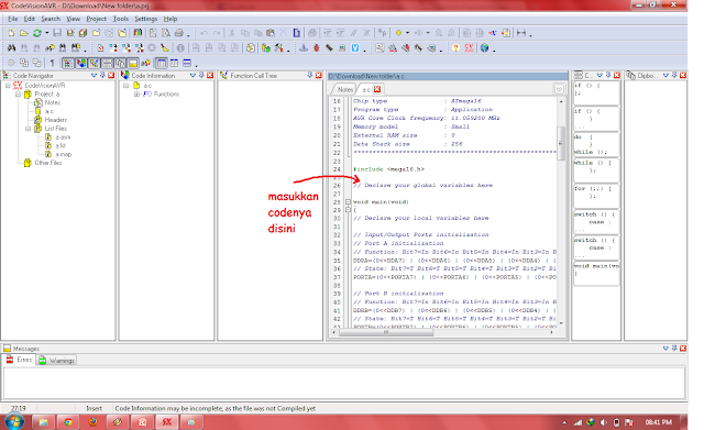 Belajar Sintaks: Cara Menggunakan Code Vision Avr