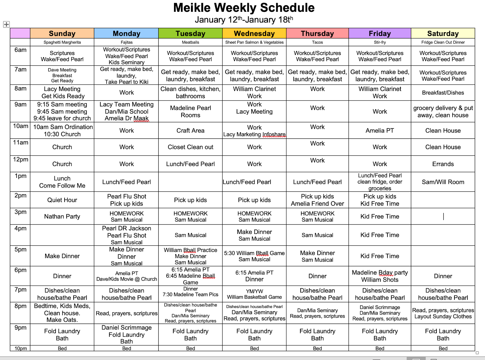 The Lacy Life Weekly Family Schedule the-lacy-life-weekly-family-schedule