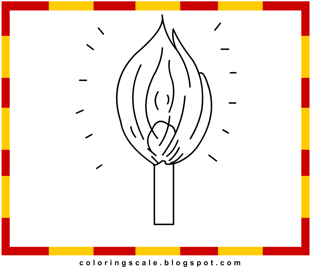 Coloring Pages Printable for kids: Flame Coloring pages for kids