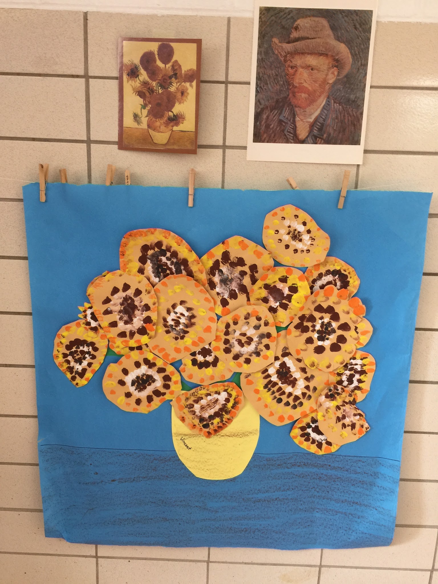 Mrs. Harris' art room: Van Gogh Sunflower mural kindergarten art lesson