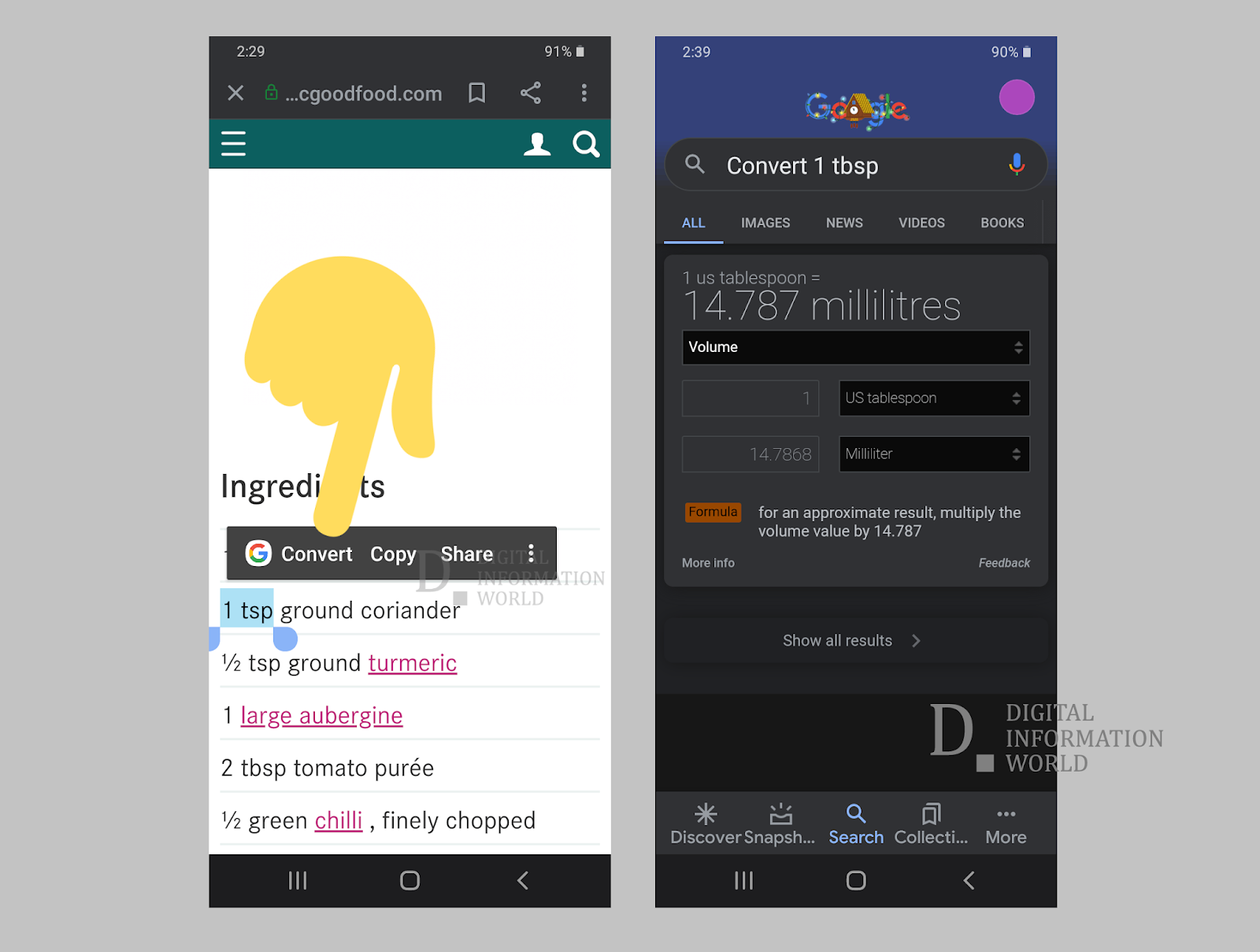 Google brings the option of ‘Convert’ to the Smart Selection menu on ...