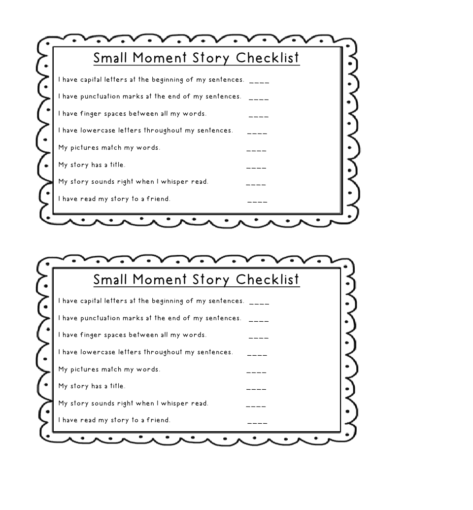 Curious Firsties: Small Moments Rubrics.....