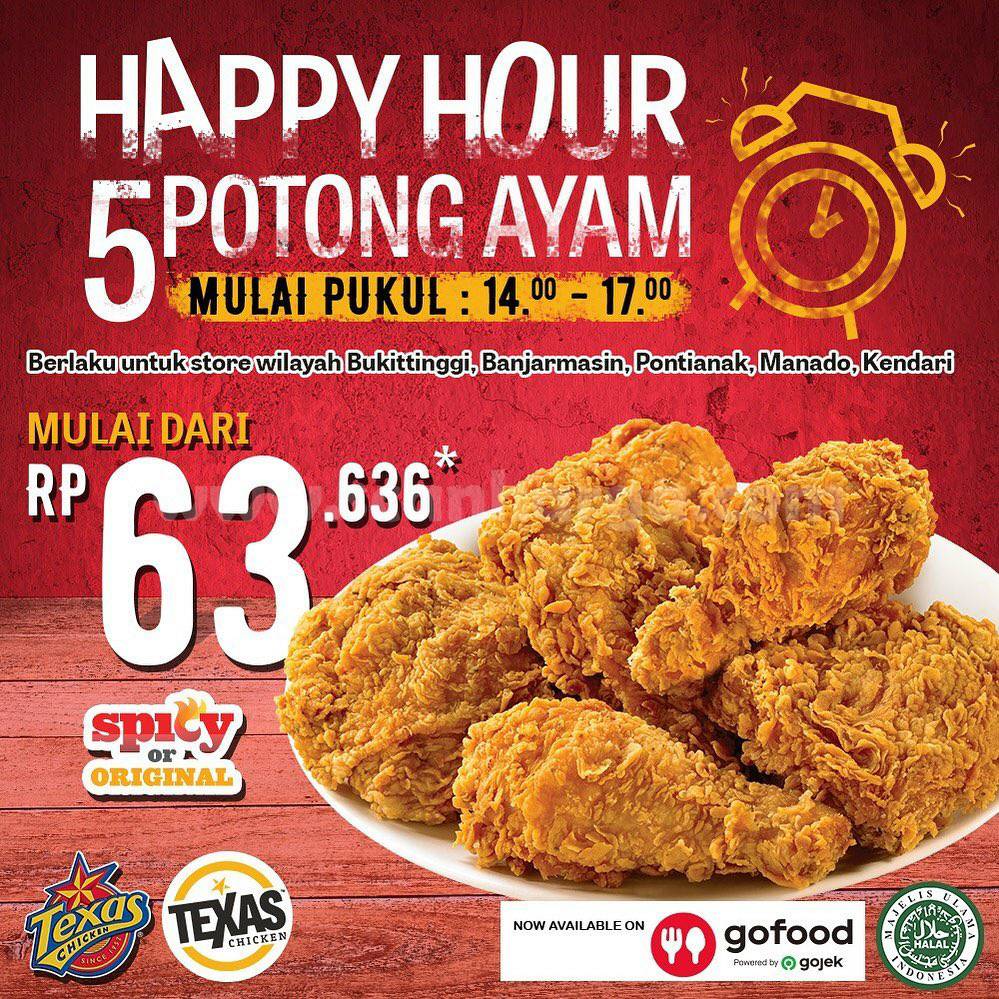 Texas Chicken Promo Happy Hour: harga 5 Potong Ayam hanya Rp 63.636 ...