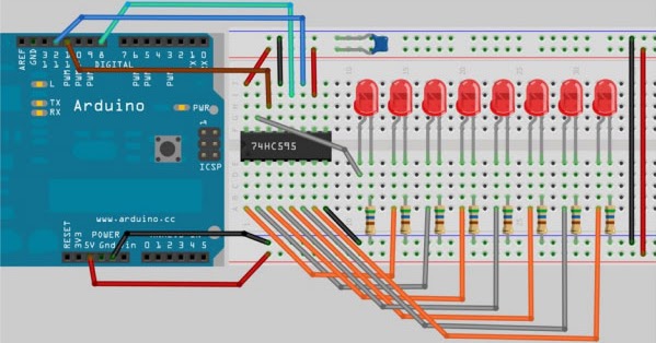 19 - Shift Register 8-Bit Binary Counter - Belajar Arduino