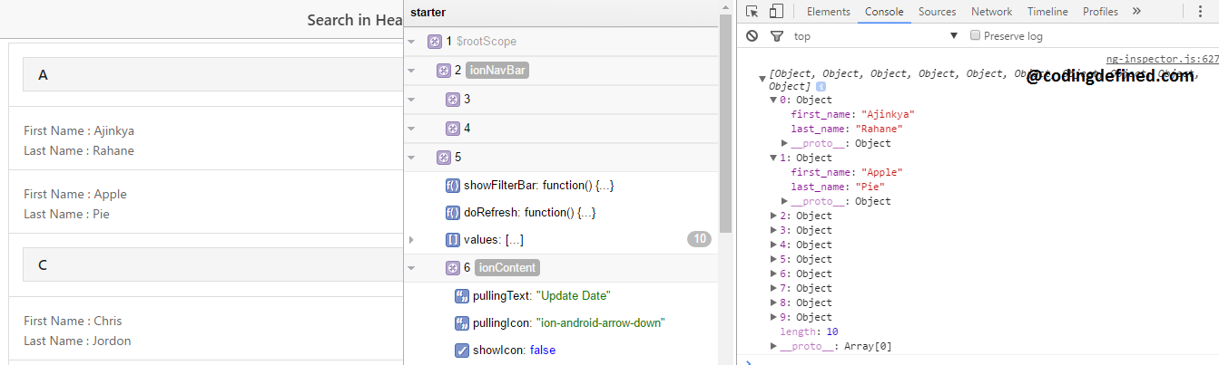 Debug your Ionic Application using ng-inspector - Coding Defined
