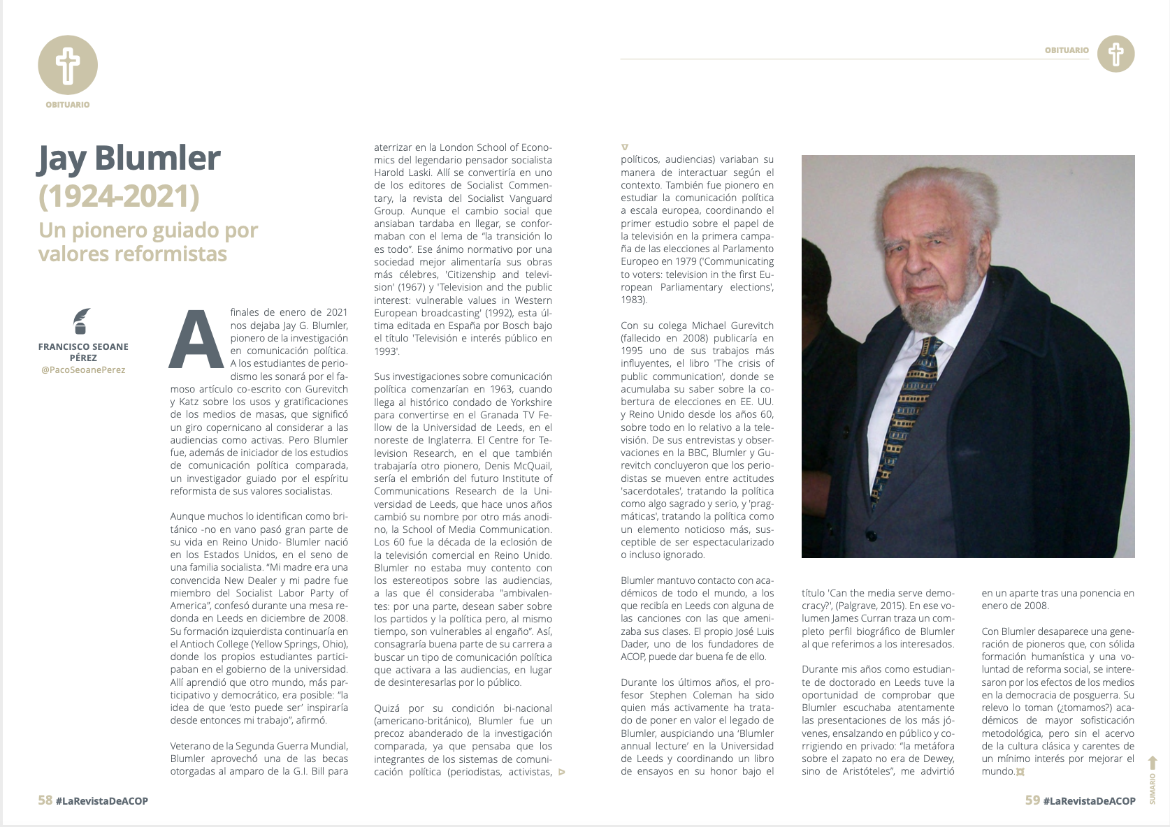 Comunicación Política: Jay Blumler (1924-2021): un pionero guiado por ...