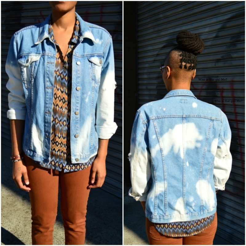 DIY bleached denim jacket {who is that girl mo?}