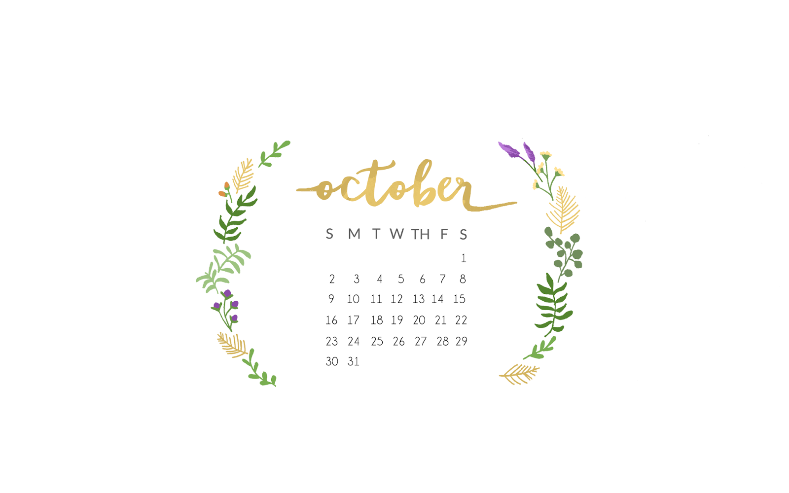 October Desktop Calendars | Miss Audrey Sue