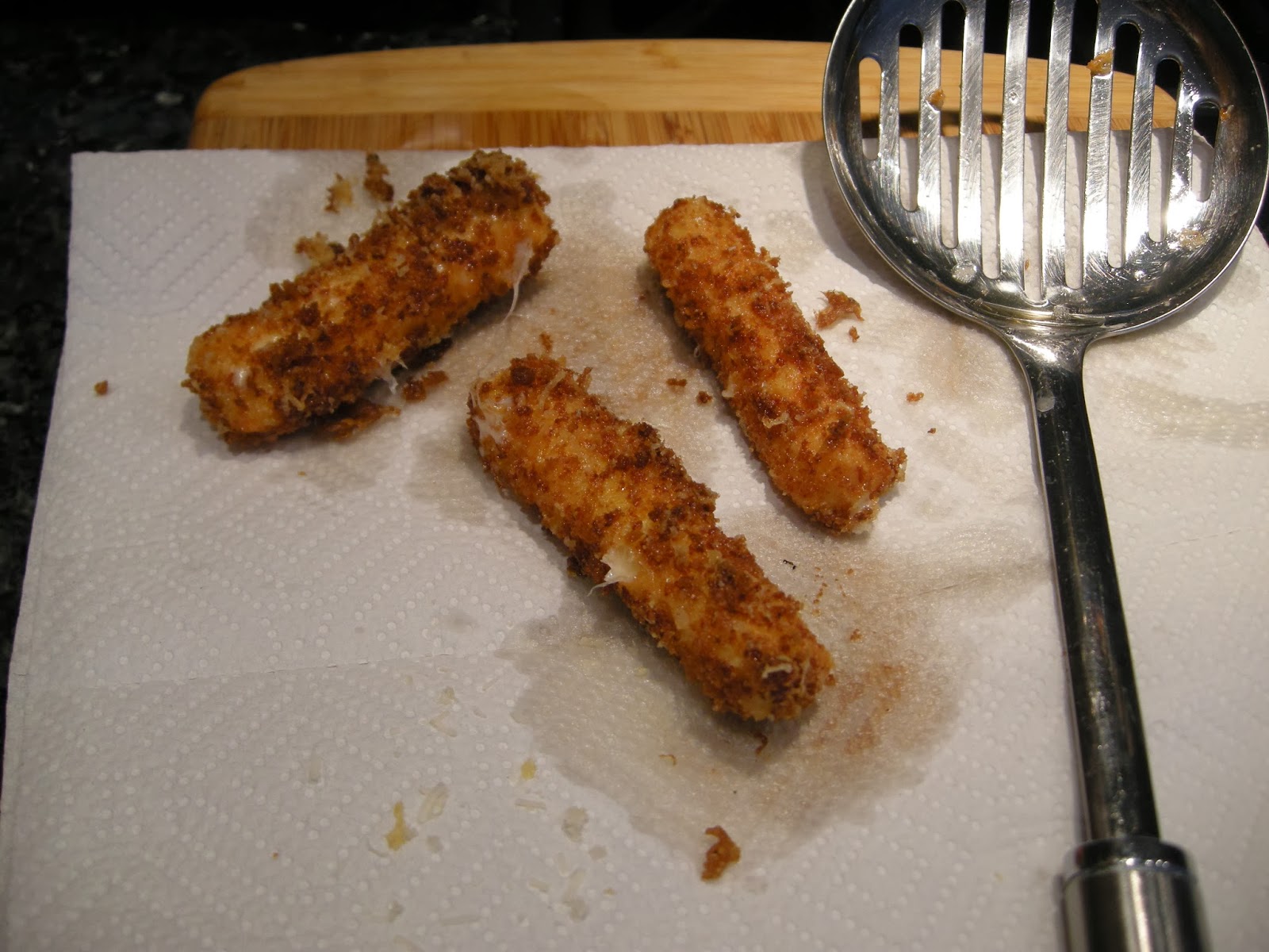 Kitchens Are Monkey Business: Rosie Makes Fried Mozzarella Sticks.