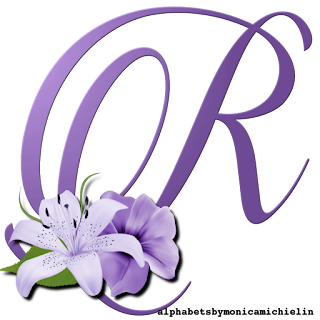 M. Michielin Alphabets: PURPLE FLOWER LILY ALPHABET