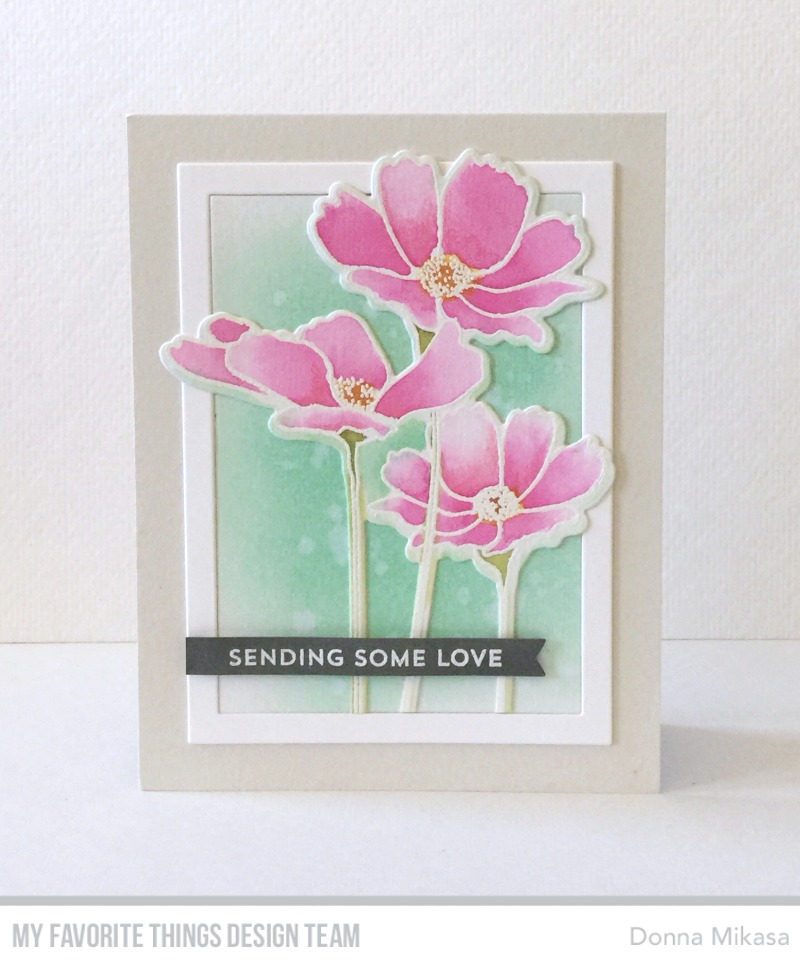 three umbrellas: MFT Flowers in Bloom Card Kit Day 2