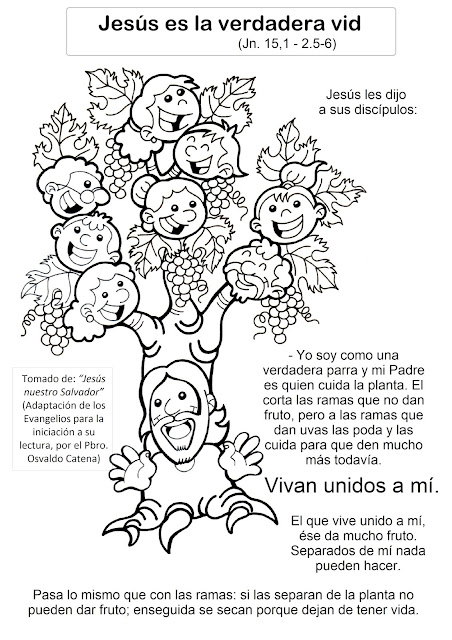 El Rincón de las Melli: EVANGELIO ADAPTADO: Jesús es la verdadera vid