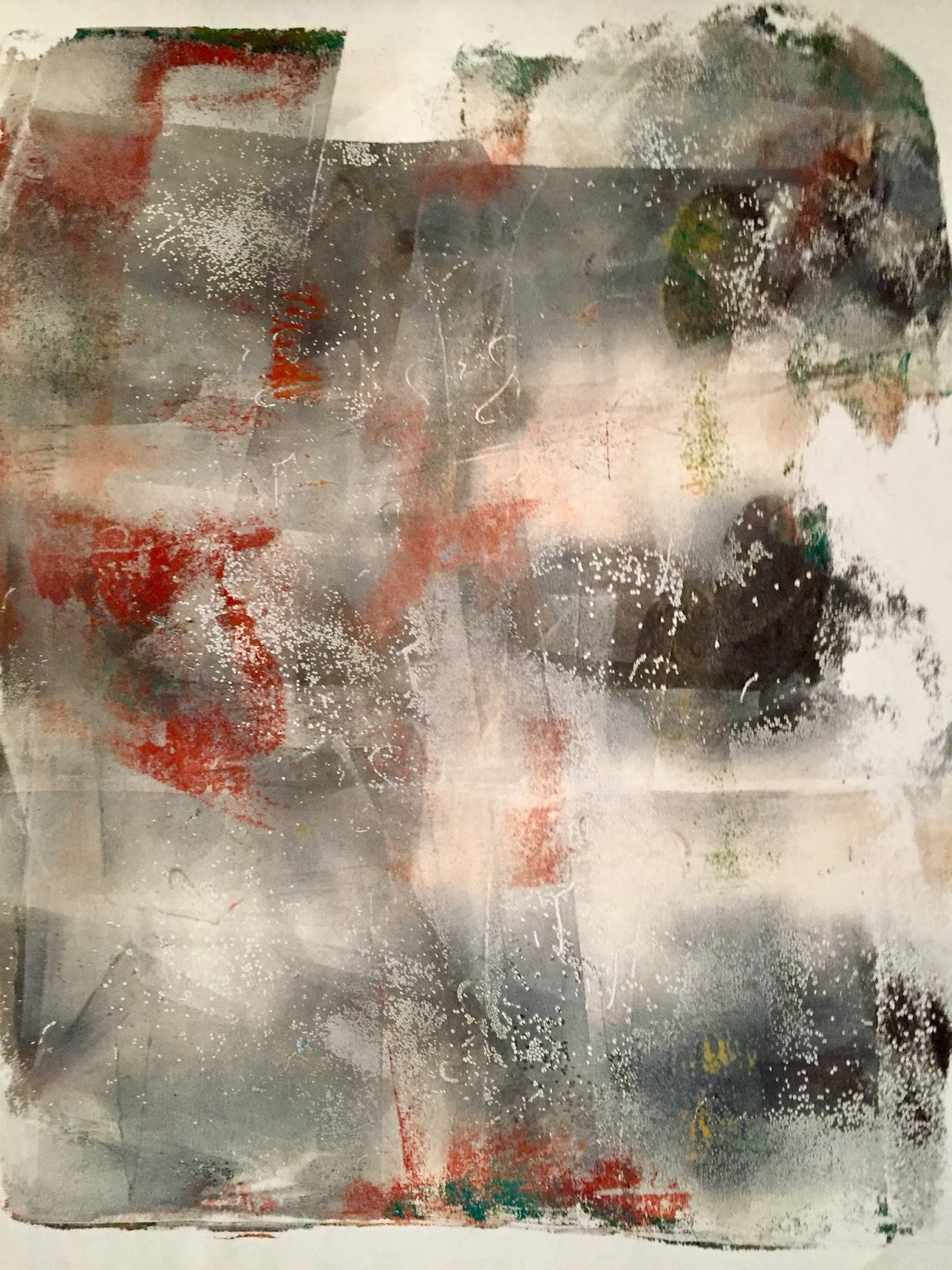 Between the By-Road and the Main Road: #SOL17: Mono Print Painting