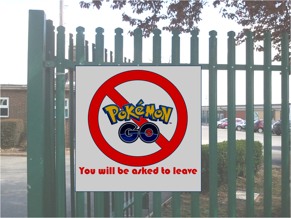 Useful Tips for Everyone: "No Pokemon Go Allowed" plastic sign plate