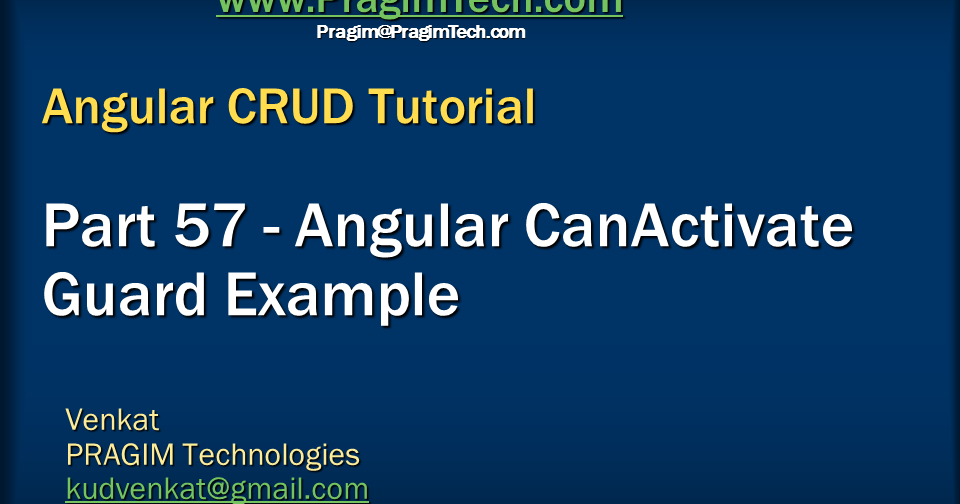Sql server, .net and c# video tutorial: Angular canactivate guard ...