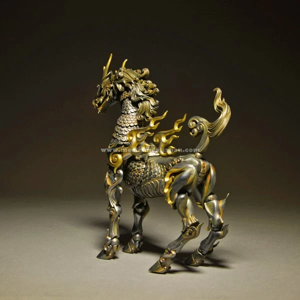 KT Project KT-001 Takeya Style Jizai Okimono "Kirin" Iron Rust Look Edition (Kaiyodo)