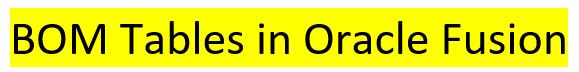 Oracle Application's Blog: BOM Tables in Oracle Fusion
