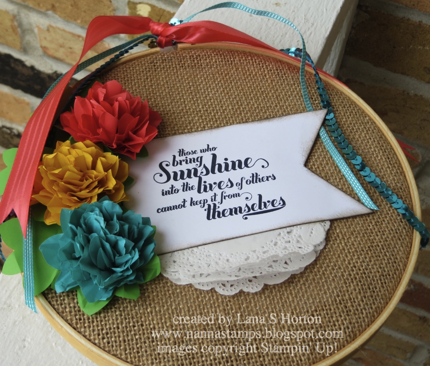 Stamping with Nanna: Think Spring and Make a Beautiful Hoop Decor Piece