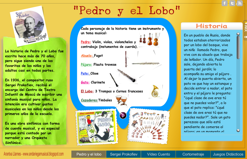 ¿QUIERES QUE TE CUENTE UN CUENTO?: PEDRO Y EL LOBO EN DIBUJOS