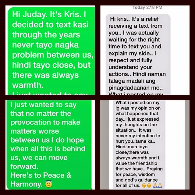 The text message Kris Aquino sent to Judy Ann Santos