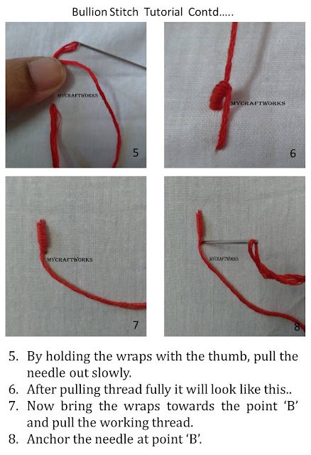 MY CRAFT WORKS: Bullion Knot Stitch - Tutorial