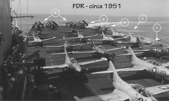U.S. Navy Aircraft History: FDR Circa 1951, Turning Into the Wind