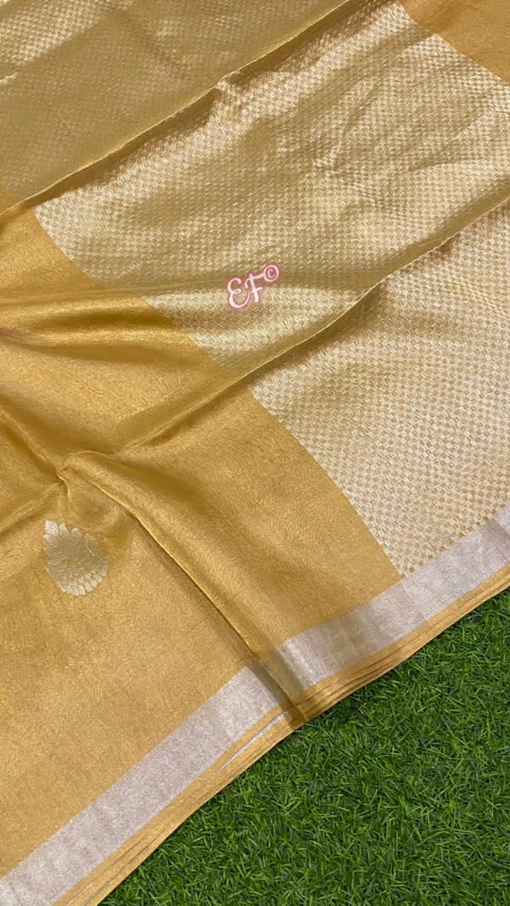Handloom golden tissue sarees