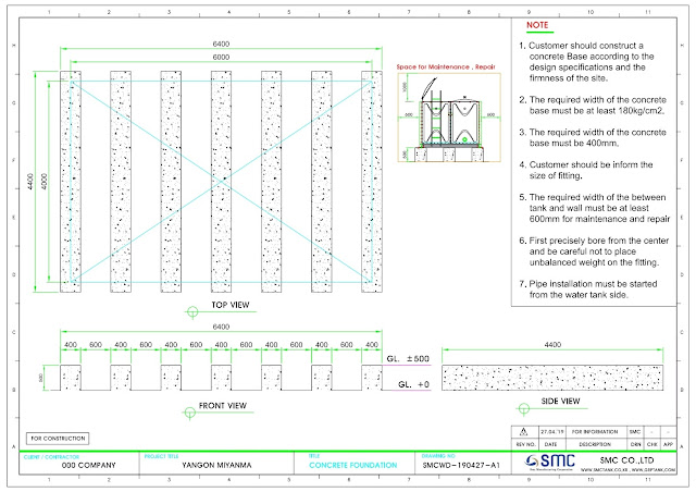 WATER TANK: GRP TANK Drawing For 36Ton-4x6x1.5MH