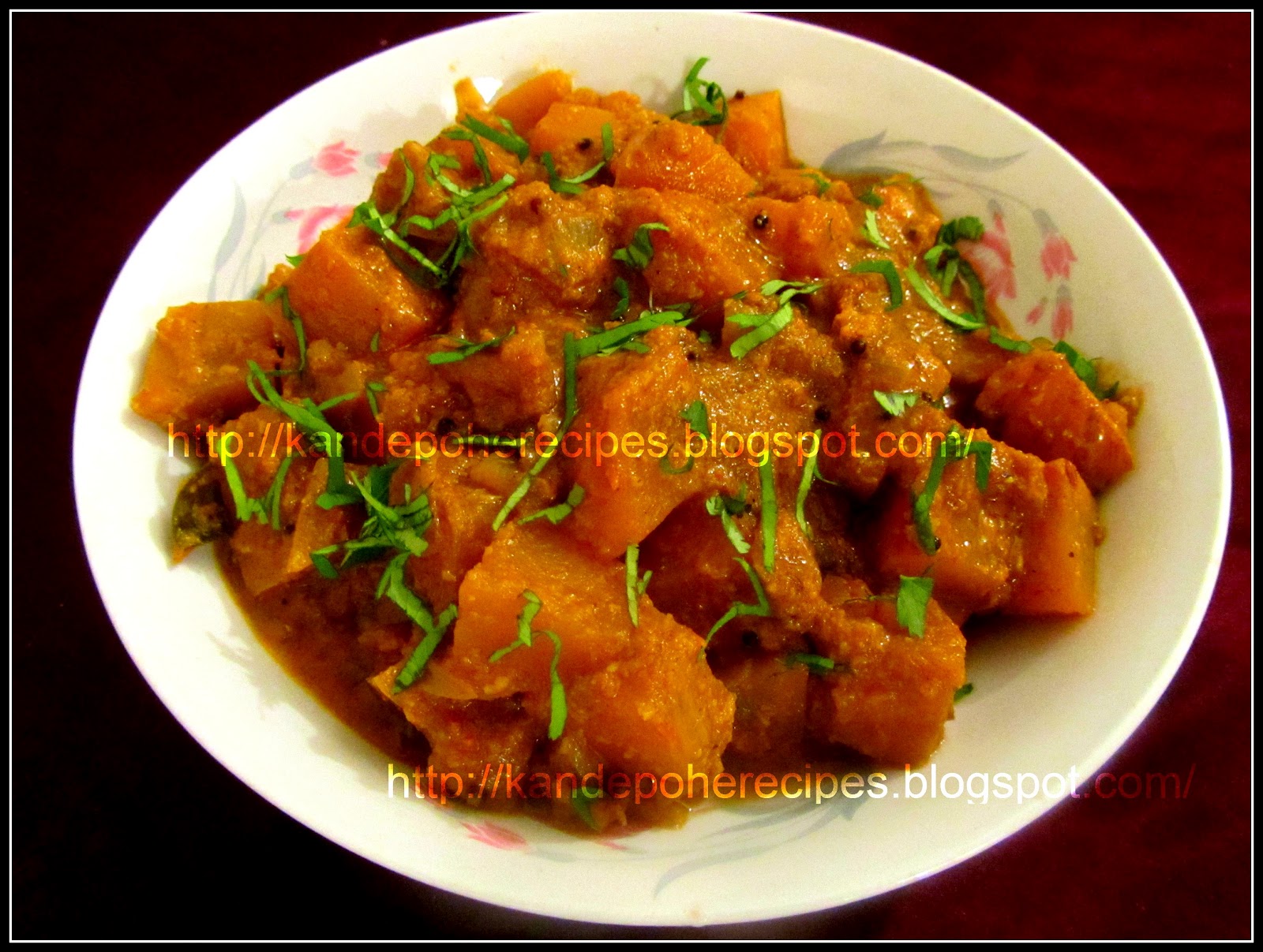 Lal Bhoplyachi Bhaji / Red Pumpkin Curry | Spicy-Aroma