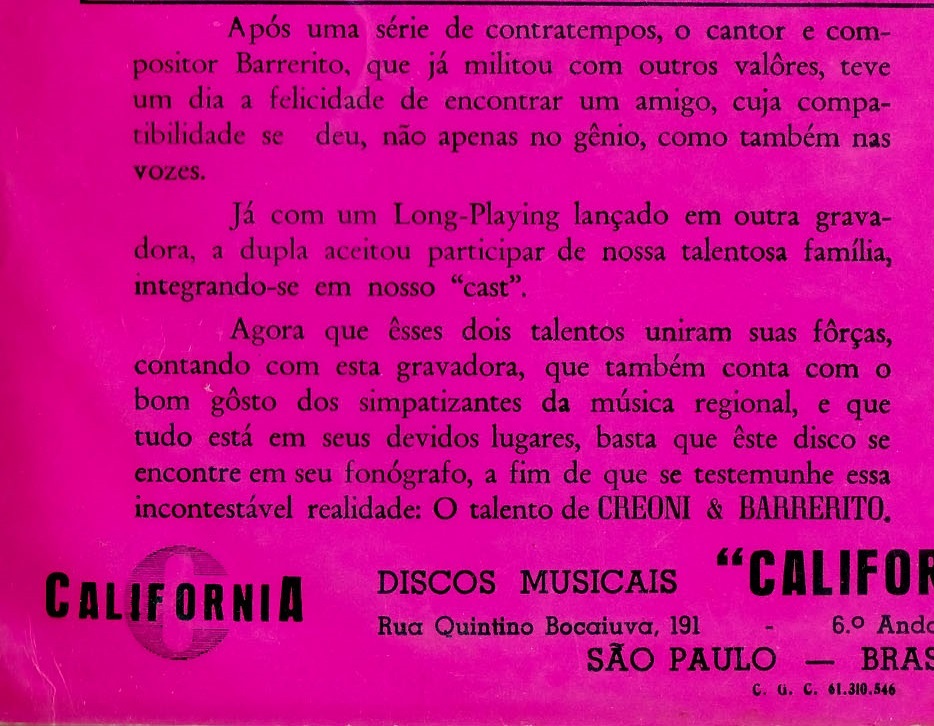 BARRERITO: Capa e contra capa de um disco histórico,( CREONI E ...