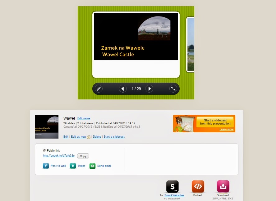 Narzędzia i aplikacje internetowe: SlideSnack