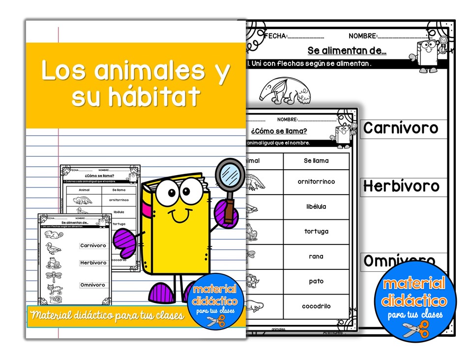 Los animales y sus habitat, actividades. - Material Didactico para tus ...