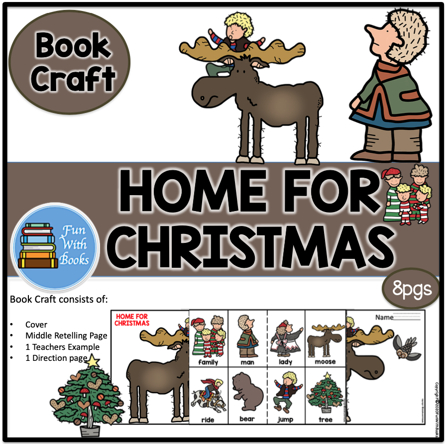 HOME FOR CHRISTMAS BOOK CRAFT ~ Book Units by Lynn
