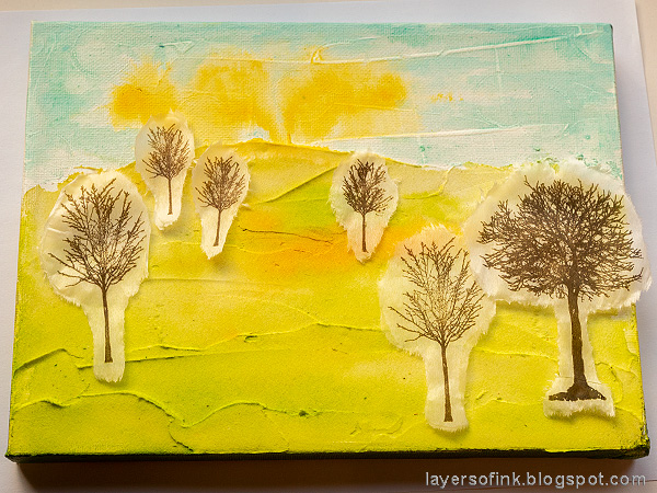 Layers of ink: Spring Canvas Mixed Media Tutorial